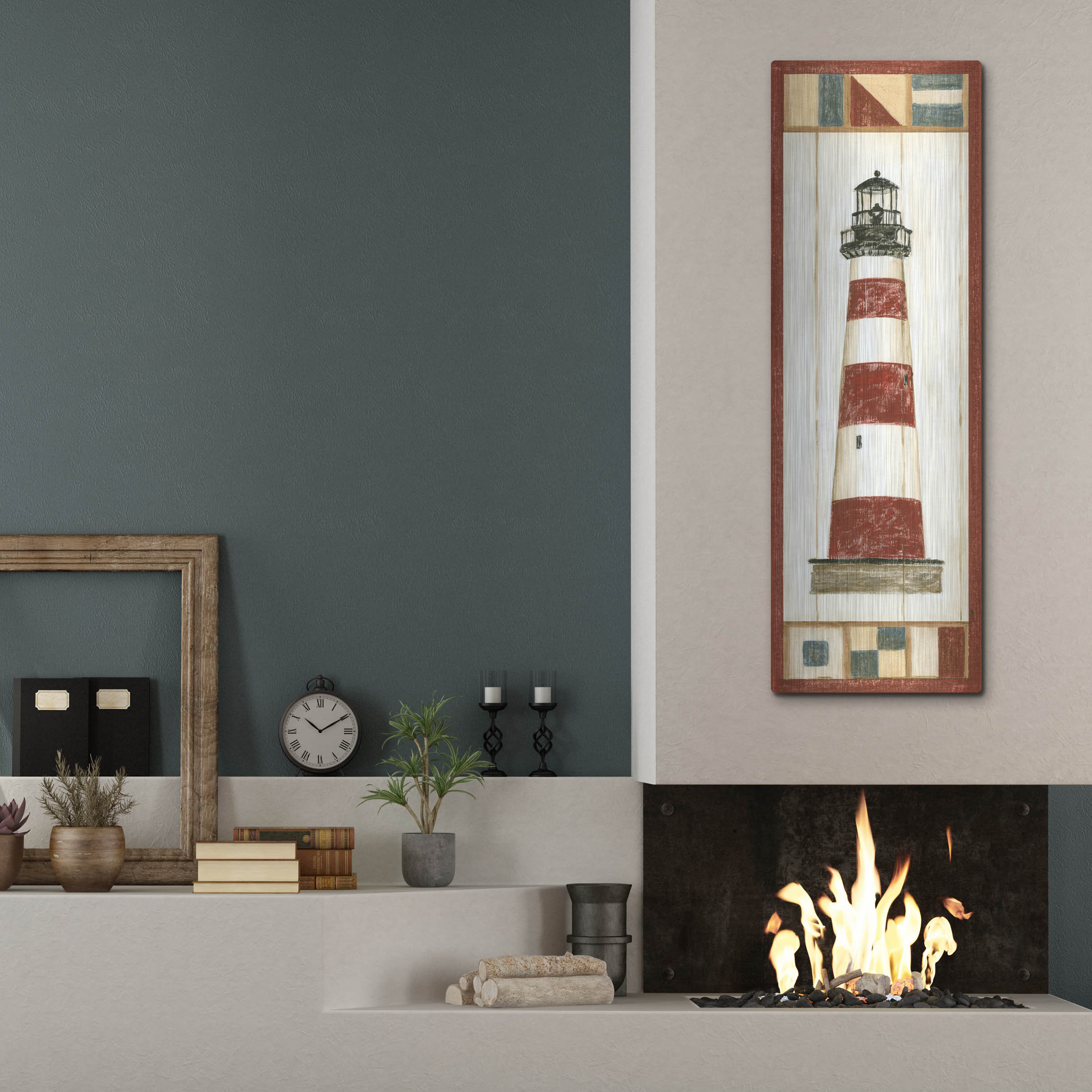 Luxe Metal Art 'Americana Lighthouse I' By Ethan H " Americana ...